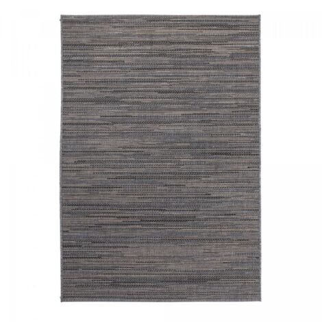 Tapis extérieur kilim 80x150 gris et marron rectangle SUNSAU