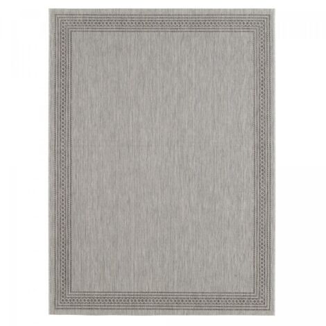 Tapis extérieur kilim 80x150 gris rectangle IRISA 2