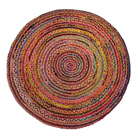 Tapis rond tissé main DIAMETRE 240 RCY ALANA multicolore , tapis artisanal