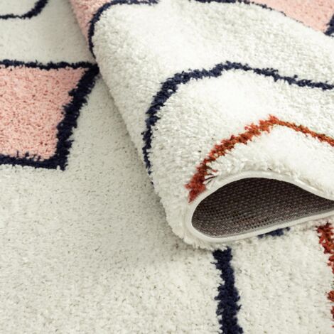 Tapis berbère motif saharien 80x140 blanc et bleu COOLSHAG 2