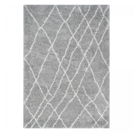 Tapis berbère motif saharien 120x170 gris BERTILE A