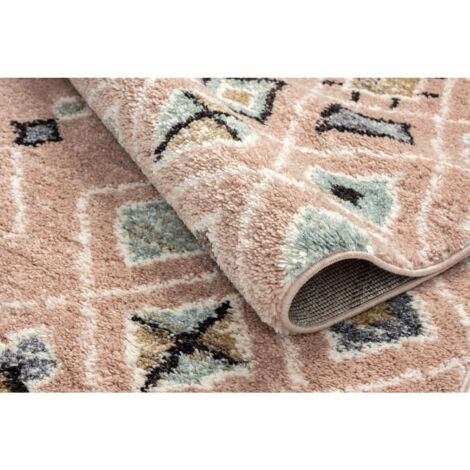 Tapis berbère motif saharien 80x150 rose PASTEL E