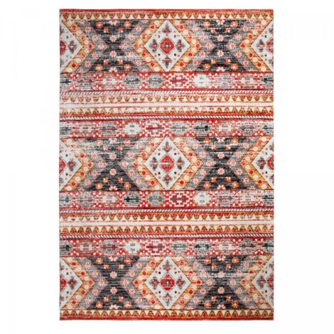 Tapis berbère motif saharien 120x170 rouge et jaune CLARK 5