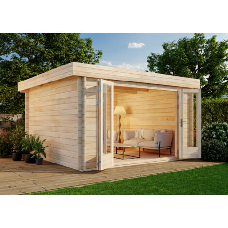 Alpholz Gartenhaus Java-44 B ISO mit großer Falttür Gartenhaus aus Holz ...
