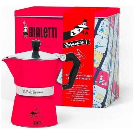 Bialetti moka rossa express per caffe da 3 tazze carosello in edizione ...