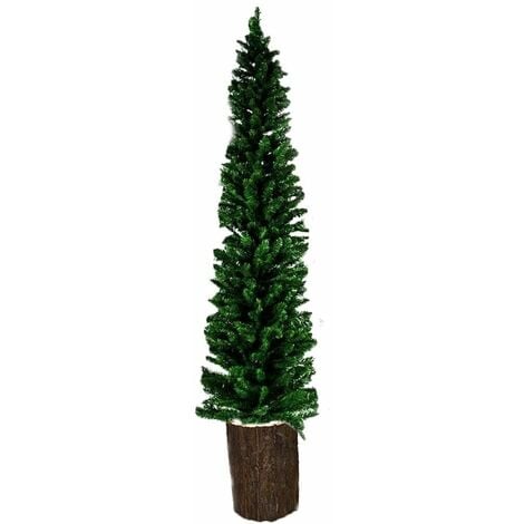 Albero di natale slim con tronco in legno vero cm 135 165 195 225 255 ...