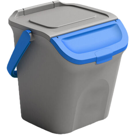 Pattumiera 28L Stefanplast secchio con manico e coperchio blu ...