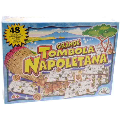 Tombola napoletana con 48 cartelle della Smorfia con Cestino in Vimini ...