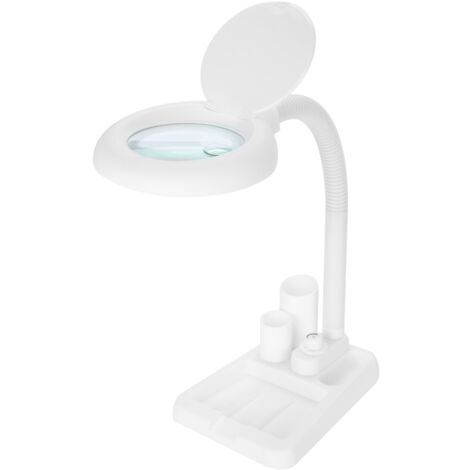 Eosnow Lampe de table loupe avec loupe 5X 10X avec 36 lumières LED blanches