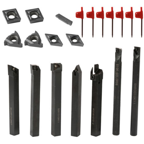 Eosnow Insert en carbure multifonctionnel 21 pièces, barre d'alésage de tige d'outil, avec clé ...