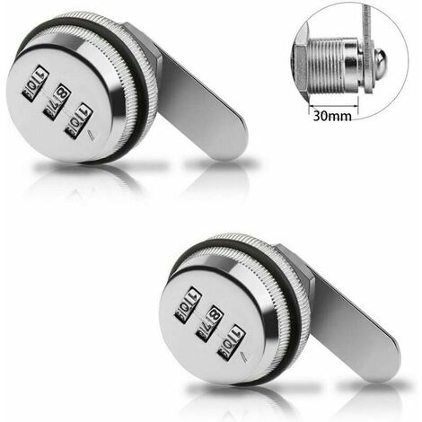 Serrure à came à combinaison de code, lot de 2 serrures à combinaison pour tiroir, serrure à ...