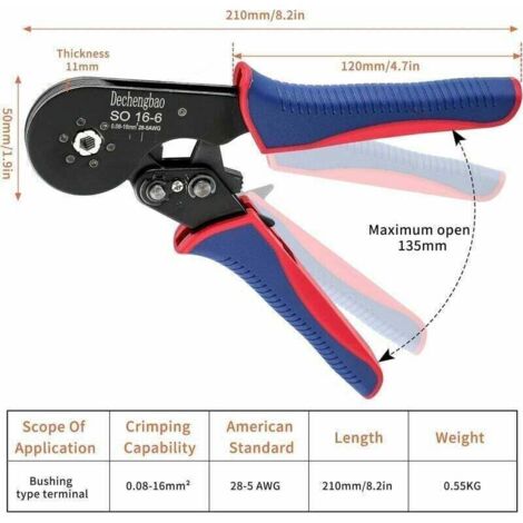 Pince à Sertir, Kit d'outils de Sertissage 0.08-16mm²/28-5 AWG, avec 1200 Cosses Electriques a ...