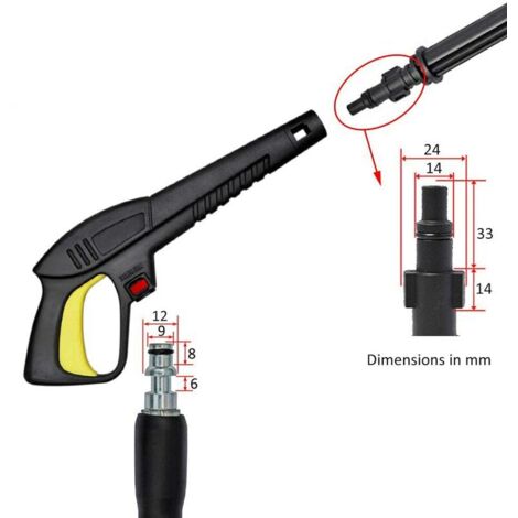 Pistolet à eau haute pression avec pistolet rotatif, compatible avec les nettoyeurs haute ...