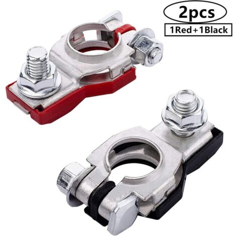 1 Paire Bornes de Batterie Connecteur de Pince Cosse Battery Terminal pour Voiture Positive et ...