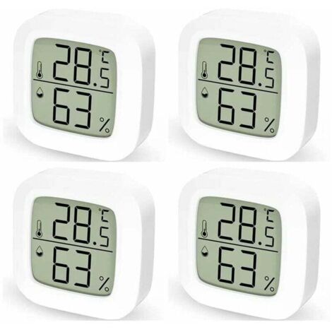 Thermometre Interieur Maison Lot de 4 Thermometre Hygrometre Numérique,Thermomètre Digital pour ...