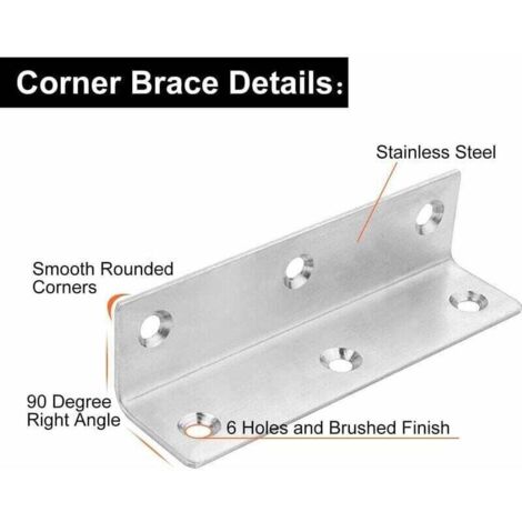 Lot de 22 Équerre d'assemblage Renforcée Inox. 100x25x25mm Plaque ...