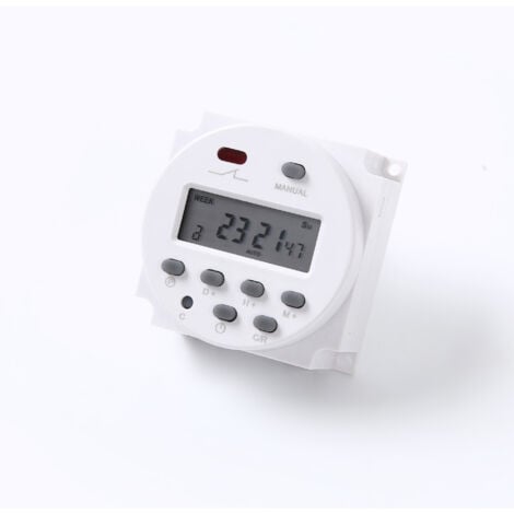 2 Piece Programmable Clock Switch, Modular Timer, with Programmable Timer and LCD Digital Screen ...