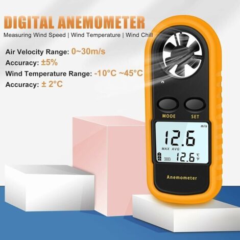 Anémomètre portable Anémomètre numérique de haute précision (± 5%) avec ...