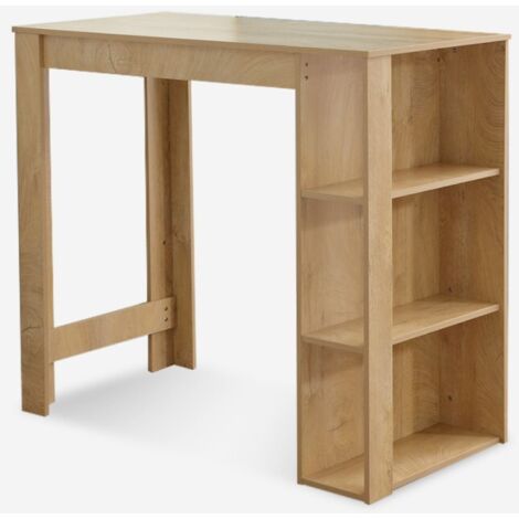 moderner hoher Tisch für Barhocker mit Regalen Küchen Charmes - Natur