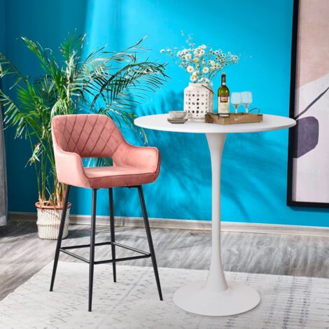 Goblet Stil Design hohe Barhocker Tisch rund 70cm Gerbys+ Farbe: Weiß