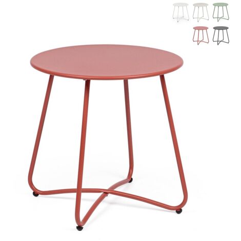 Runder Gartentisch 45cm modernes Design Bizzotto Austin - Rot