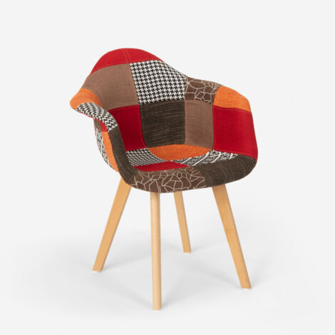 Patchwork Sessel Stuhl Nordisches Design Wohnzimmer Küche Studio Herion ...