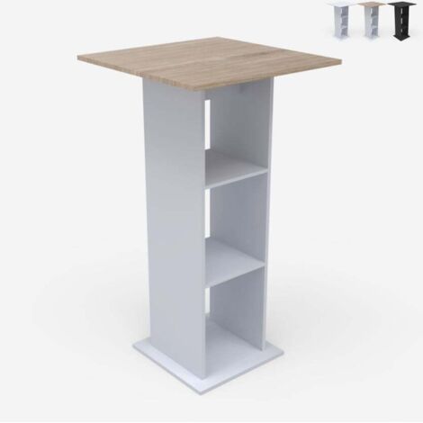 hoher Tisch 60x60cm Esszimmer Beistelltisch mit 3 Regaleböden Sunet ...