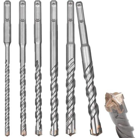 6 Pièces Foret Beton,6 8 10 12 14 16 x 160 mm Ensemble de Forets Metaux ...