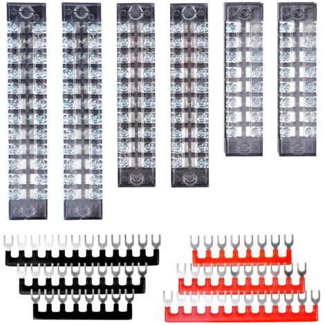 6PCS bornier à Vis Borne 8/10/12 Position Double Rangée Vis de Bande de ...