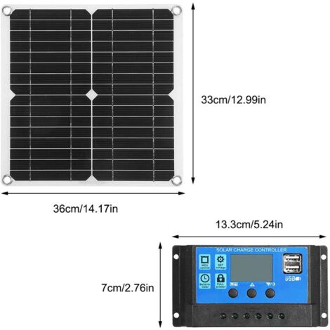 Kit de Panneau Solaire: Kit de Panneau Solaire 200W Contrôleur de Chargeur de Batterie 12V 100A ...
