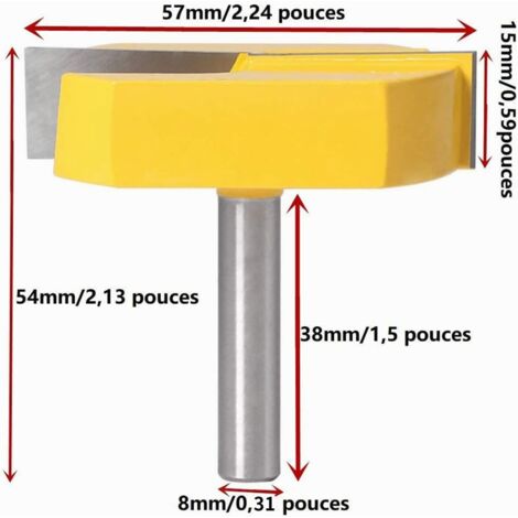 Fraise Defonceuse 8mm, Fraise Rabotage de Surface de Nettoyage de Fond, T-Track Routeur à ...