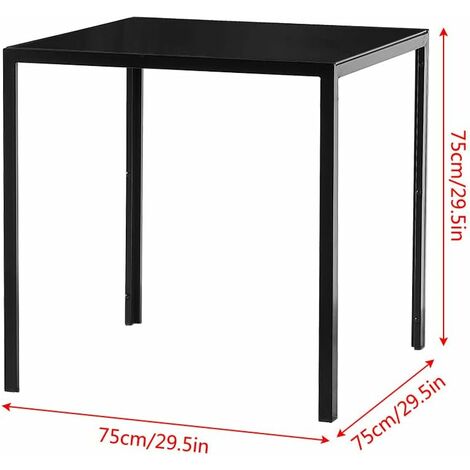 Square Dining Table 75x75 cm, Glass Dining Table for Small Room ...