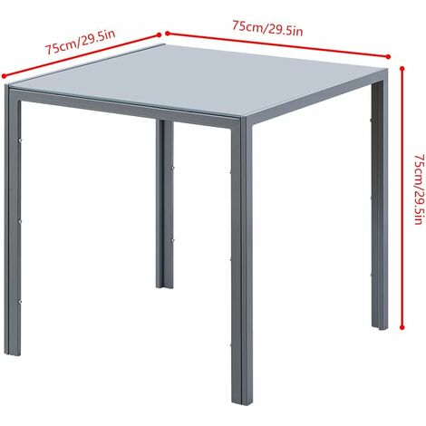 Dining Room Set, Grey Glass Dining Table with Chairs, 75x75 cm Square ...