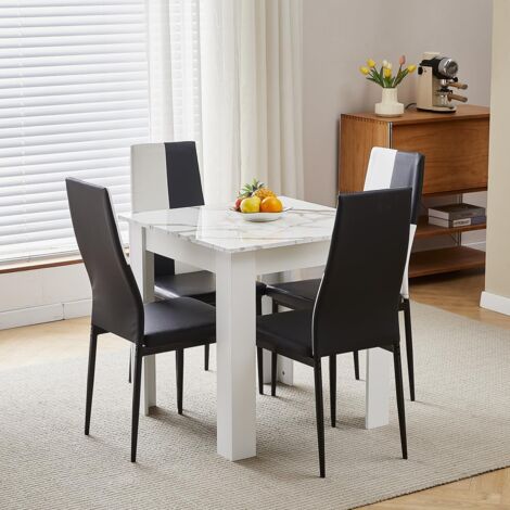 75x75cm Square Dining Table and Chairs Set, Small Dining Room Set High ...