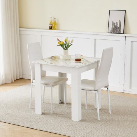 75x75cm Square Dining Table and Chairs Set, Small Dining Room Set High ...