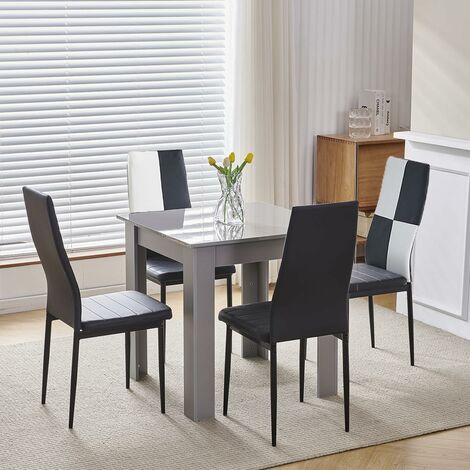 75x75cm Square Dining Table and Chairs Set, Small Dining Room Set High ...