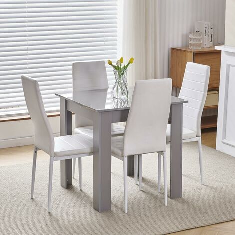 75x75cm Square Dining Table and Chairs Set, Small Dining Room Set High ...