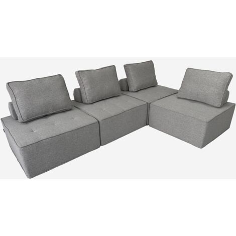 Sillón modular para el salón, modulaar de tela gris Raji