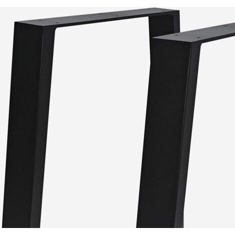 Juego de 2 patas de mesa de metal negro en forma trapezoidal Flare