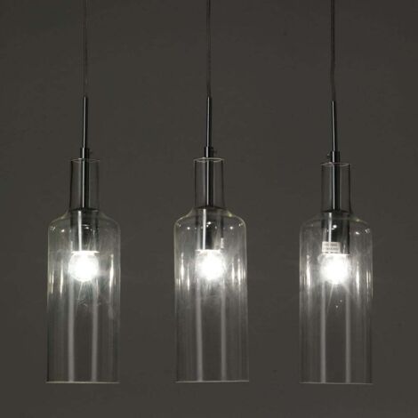 Lámpara colgante moderna con 3 luces transparente h110 cm Tin