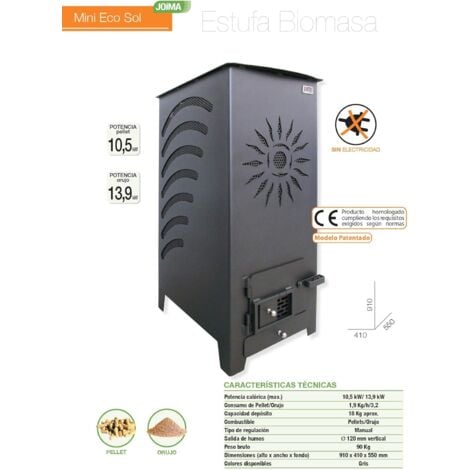 JOIMA - Estufa Biomasa Pellets-Orujo Modelo Mini Eco Sol 10 kW ...