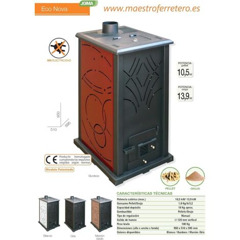 JOIMA - Estufa Biomasa Pellet-Orujo Eco Nova 10 kW. Funcion sin ...