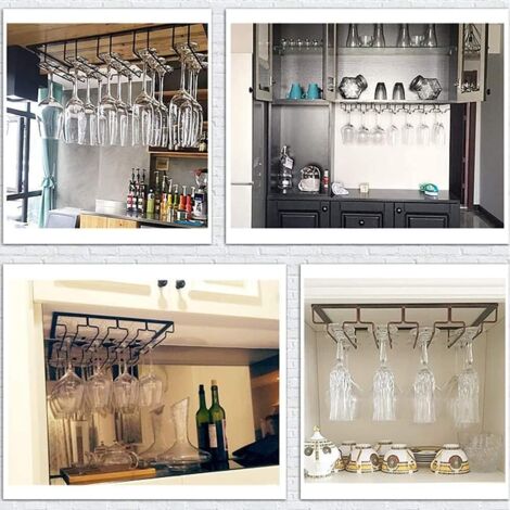 Porte Verre à 4 Rangées, Porte Verres à Pied Suspendu, Support à Verre ...