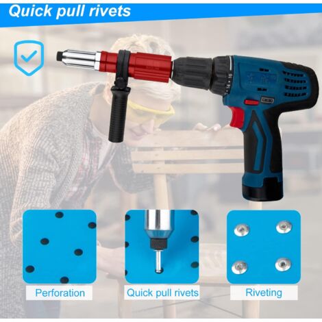 CCYKXA 6 Pièces Ensemble Pince a Rivet, Kit Adaptateur Riveteuse Sans fil pour Perceuse ...