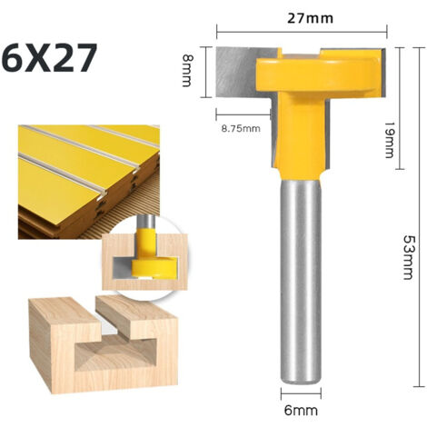 CCYKXA (A)8mm Lame JauneT-Track Routeur à Rainure en T Forme Routeur ...