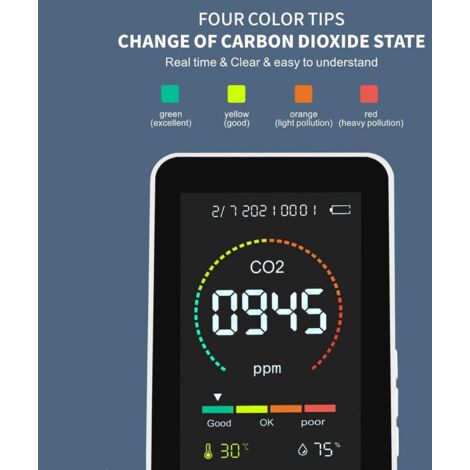 CCYKXA Qualité L'air, Instrument Mesure CO2, Capteur Qualité L'air Intérieur, Affichage d'une ...