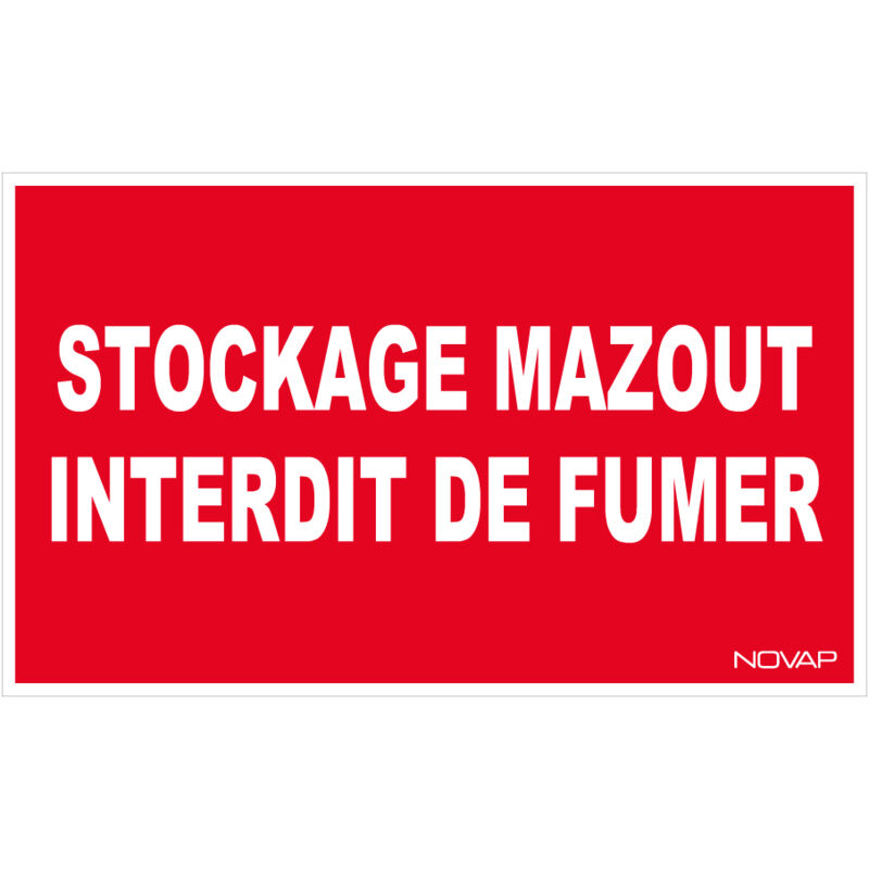 Panneau Stock mazout interdit de fumer - Rigide 330x200mm - 4160542