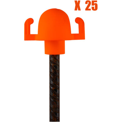 25 embouts de sécurité avec crochets pour fer à béton - 3320022