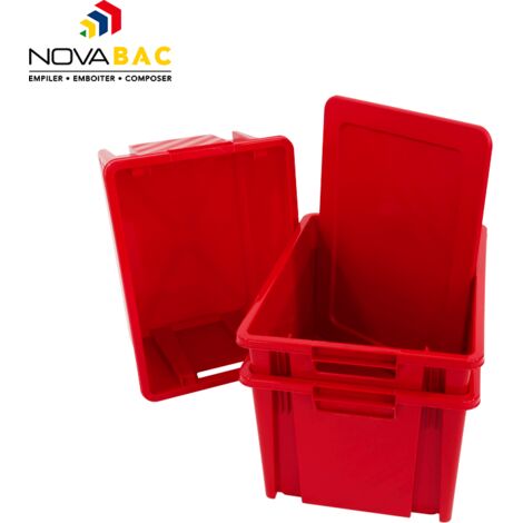 Boite de rangement Novabac 30L Rouge - 5201596