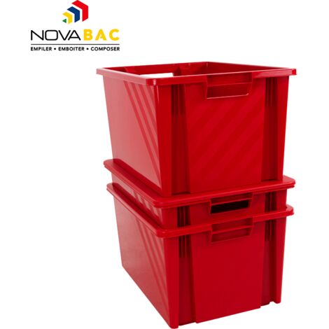 Boite de rangement Novabac 54L Rouge - 5201954